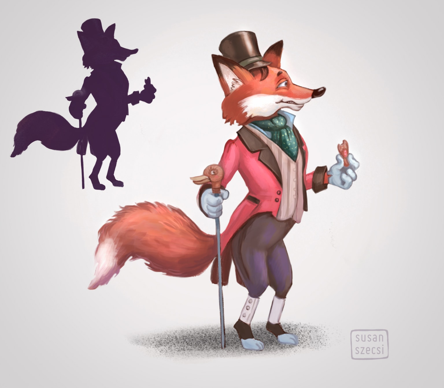 Fox Eating Cake – Susan Szecsi Illustration and Design